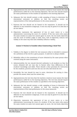 Keys to Effective Testing | DOCX