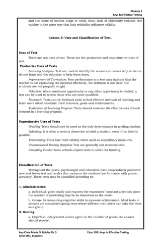 Keys to Effective Testing | DOCX