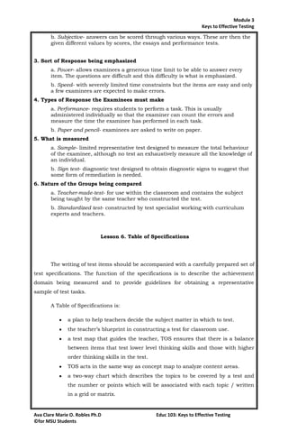Keys to Effective Testing | DOCX
