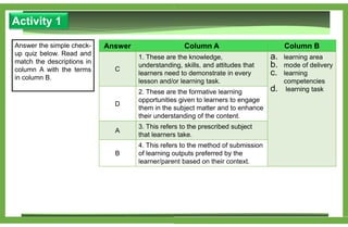 Education Module lesson design assessment | PPT