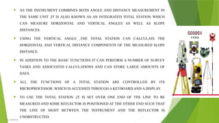 NOTES ON TOTAL STATION-INTRODUCTION,COMPONENTS,WORKING | PPTX
