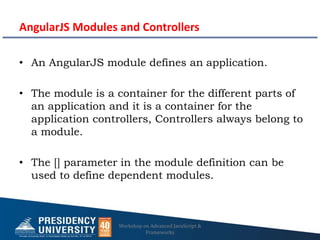 AgularJS basics- angular directives and controllers | PPTX