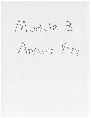 Module 3 answer key for homework | PDF | Homework and Study | Education