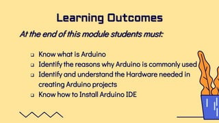 ARDUINO OVERVIEW HARDWARE SOFTWARE AND INSTALLATION.pptx | Operating ...