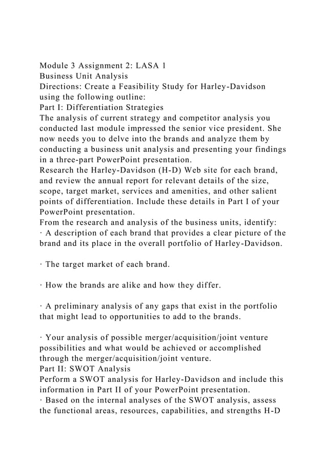 Module 3 Assignment 2 LASA 1Business Unit AnalysisDirections.docx