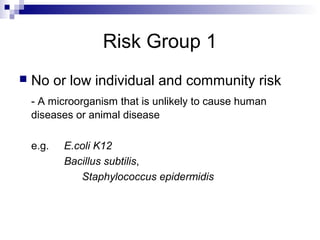 Module 3 biosafety principles & microbiologycal risk group 21 1-18 | PPT