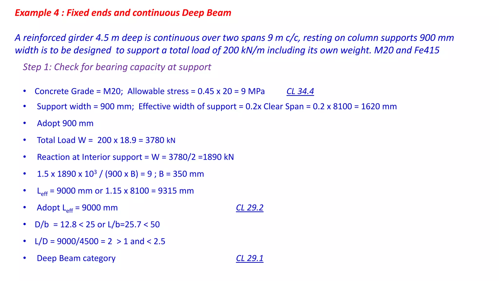 Design and Detailing of RC Deep beams as per IS 456-2000 | PPTX
