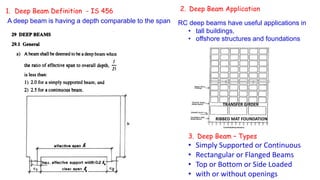 Design and Detailing of RC Deep beams as per IS 456-2000 | PPTX