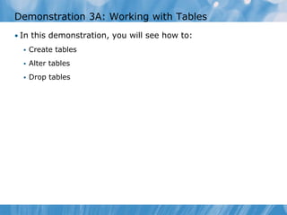 Module 3 design and implementing tables | PPT