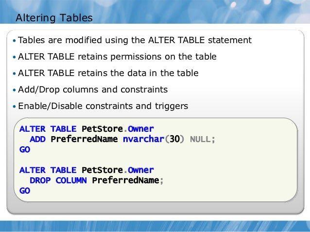 Module 3 design and implementing tables
