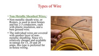 Types of wires, three phase system earthing | PPTX