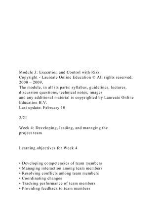 Module 3 Execution and Control with Risk Copyright - La.docx
