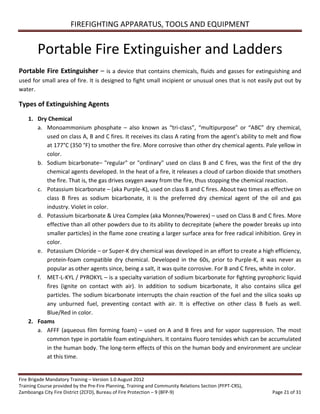 Volunteer Fire Brigade Training Module 3 firefighting apparatus, tools ...