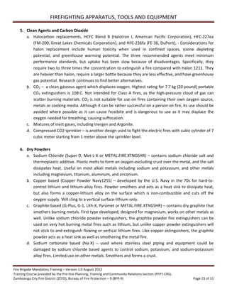 Volunteer Fire Brigade Training Module 3 firefighting apparatus, tools ...