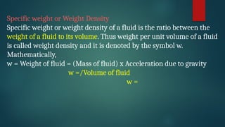 Fluid Mechanics, Module 3: Basics of Fluid Mechanics | PPTX