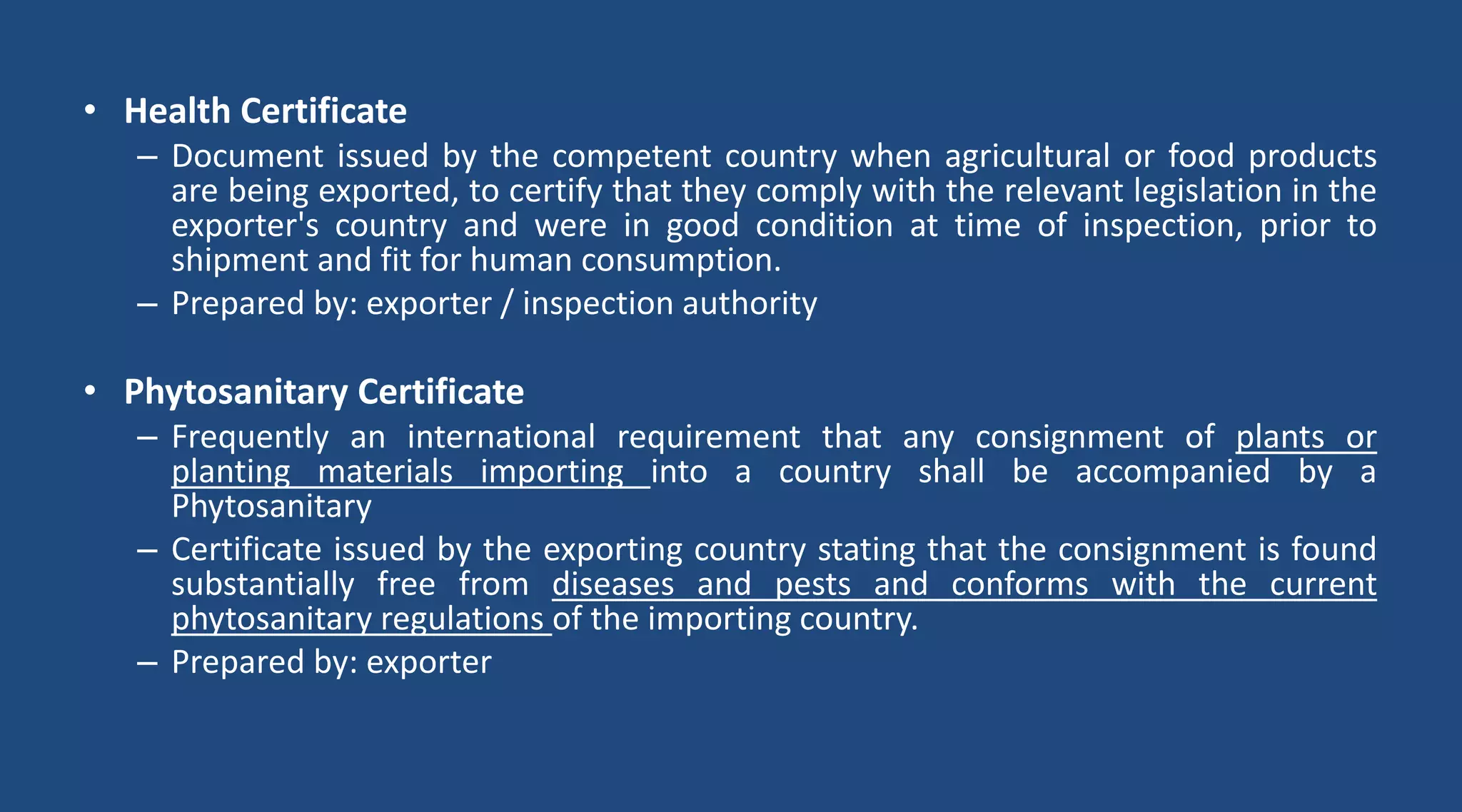 Documents involved in International trade, INCOTERMS, Trade and Exchange Control Formalities | PPT