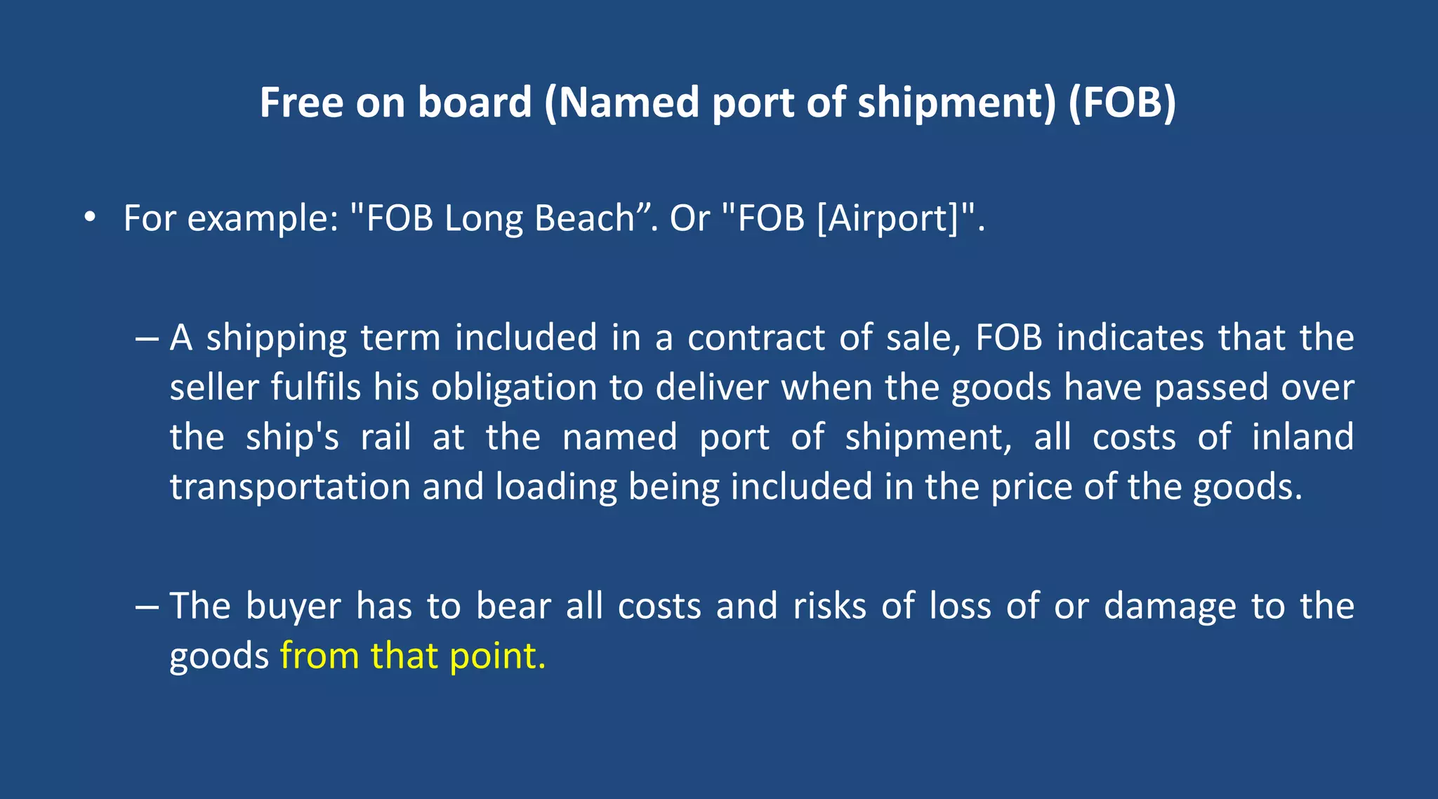 Documents involved in International trade, INCOTERMS, Trade and ...