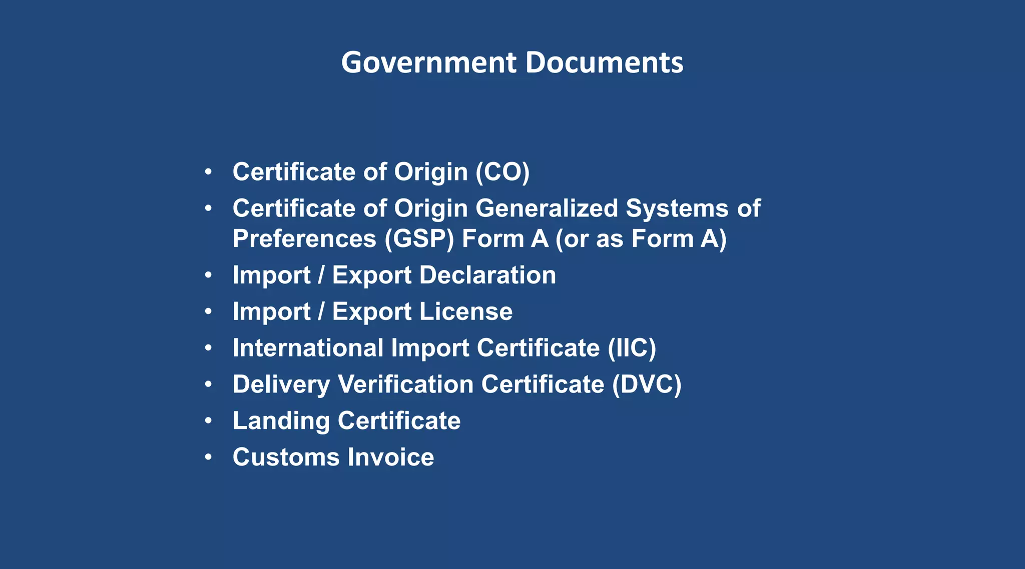Documents involved in International trade, INCOTERMS, Trade and Exchange Control Formalities ...