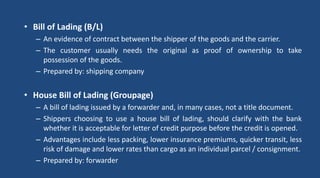 Documents involved in International trade, INCOTERMS, Trade and ...