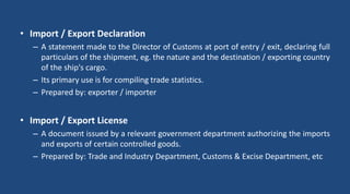 Documents involved in International trade, INCOTERMS, Trade and ...