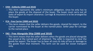 Documents involved in International trade, INCOTERMS, Trade and ...