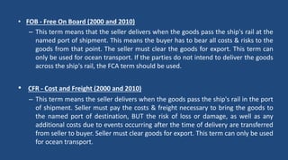 Documents involved in International trade, INCOTERMS, Trade and Exchange Control Formalities | PPTX