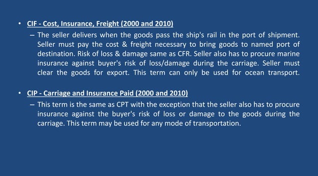 Documents involved in International trade, INCOTERMS, Trade and ...