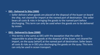 Documents involved in International trade, INCOTERMS, Trade and ...