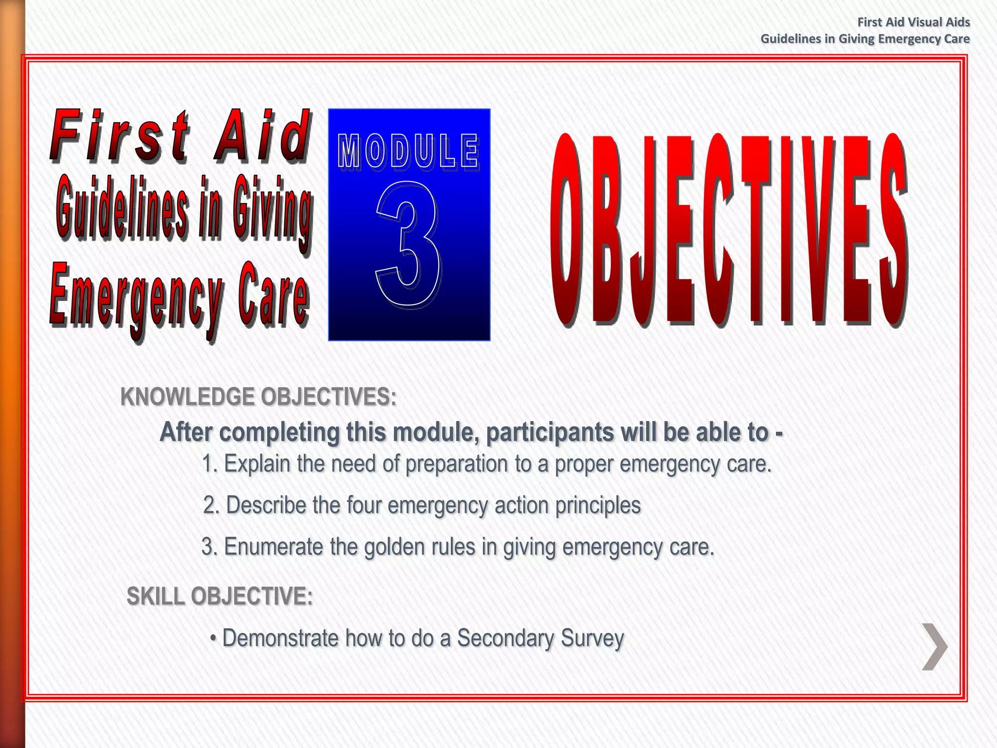 Module 3 guidelines in giving emergency care | PPTX