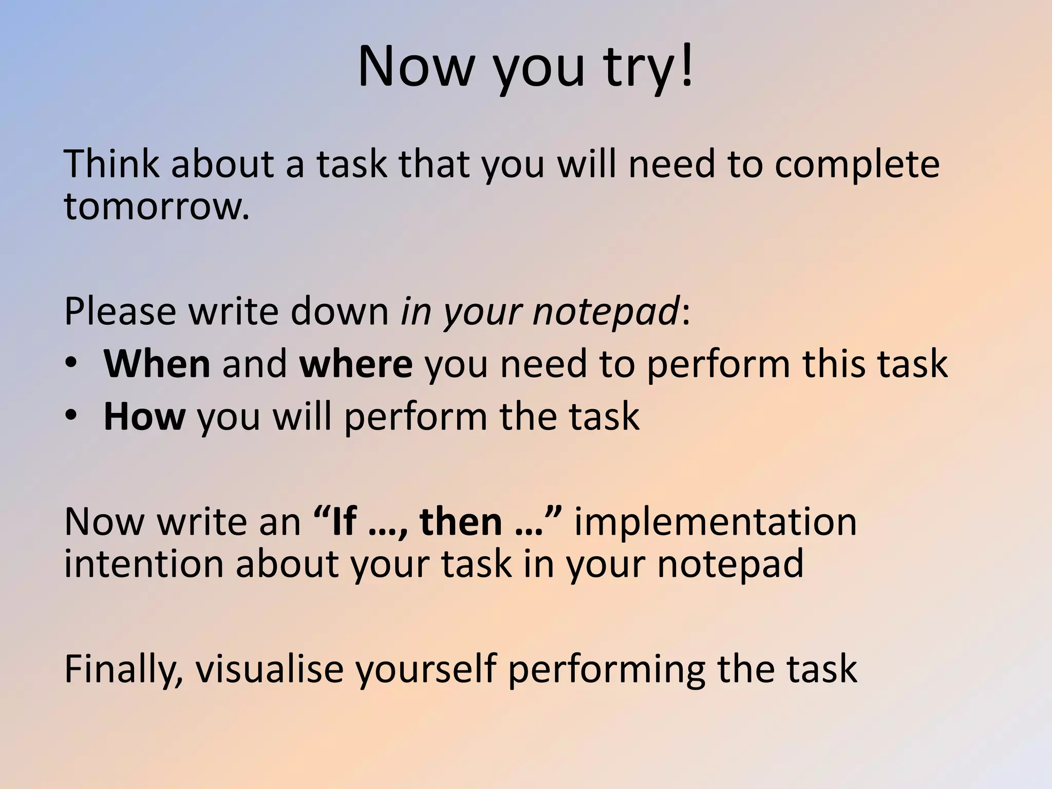 Module 3 Implementation Intentions Ppt