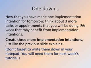 Module 3 implementation intentions | PPTX