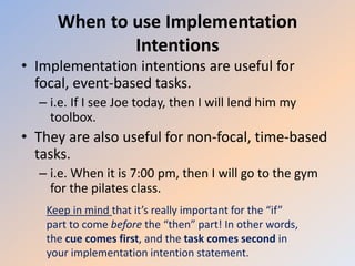 Module 3 implementation intentions | PPT