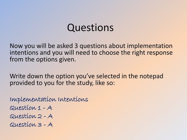 Module 3 Implementation Intentions Ppt