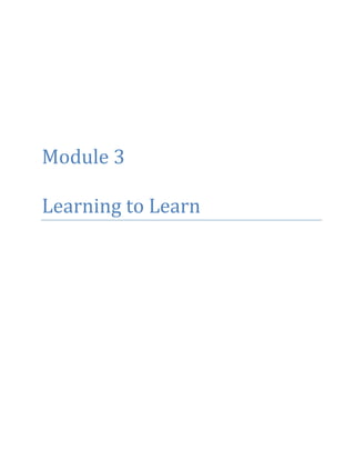 Module 3 learning to learn | DOC