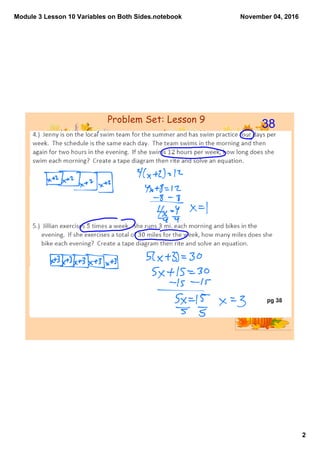 Module 3 lesson 10 variables on both sides | PDF | Free Download