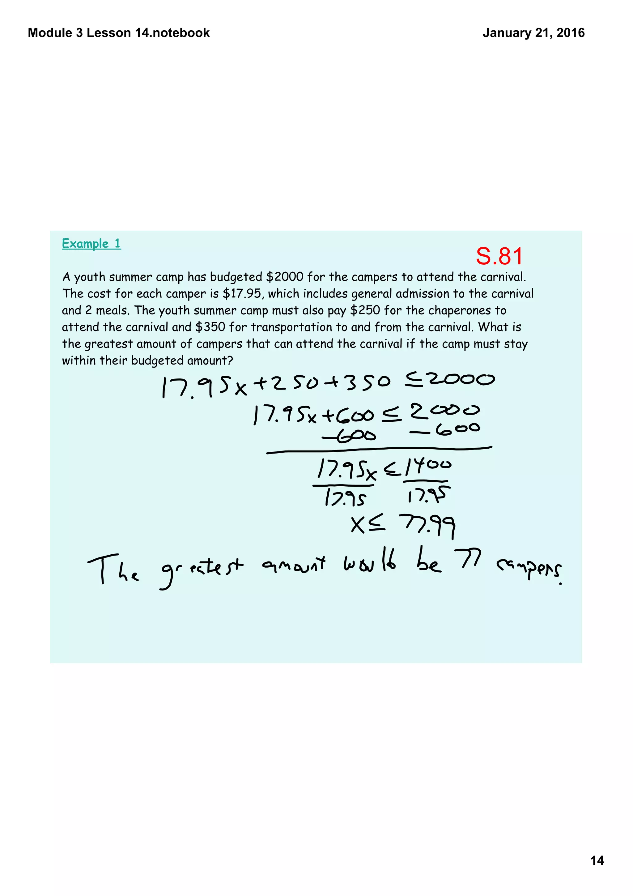 Module 3 lesson 14 | PDF
