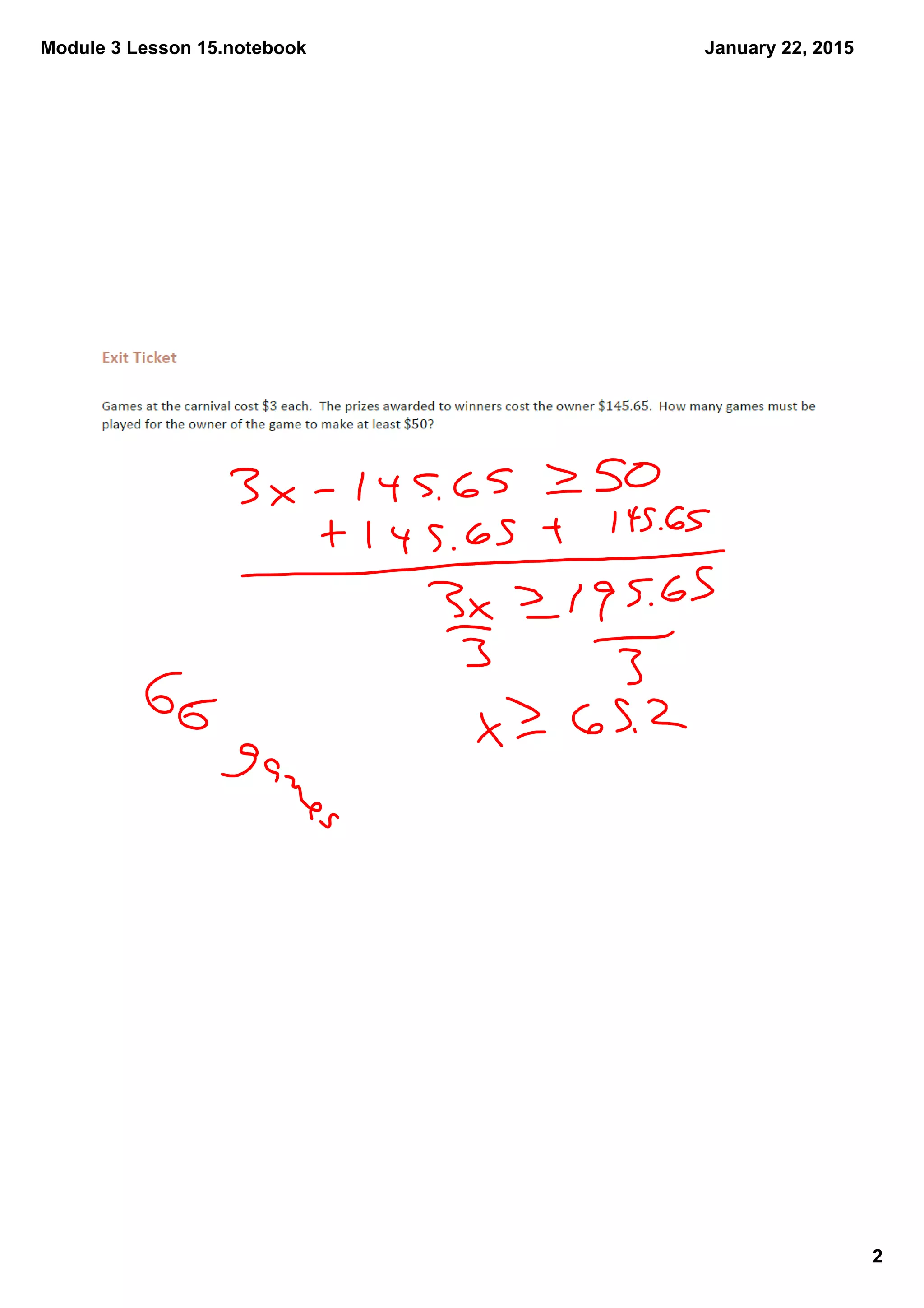 Module 3 lesson 15 | PDF | Homework and Study | Education