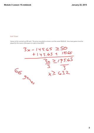 Module 3 lesson 15 | PDF | Homework and Study | Education
