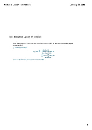 Module 3 lesson 15 | PDF | Homework and Study | Education