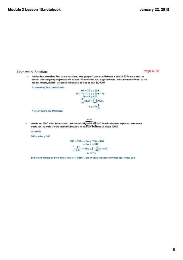 Module 3 lesson 15 | PDF | Homework and Study | Education