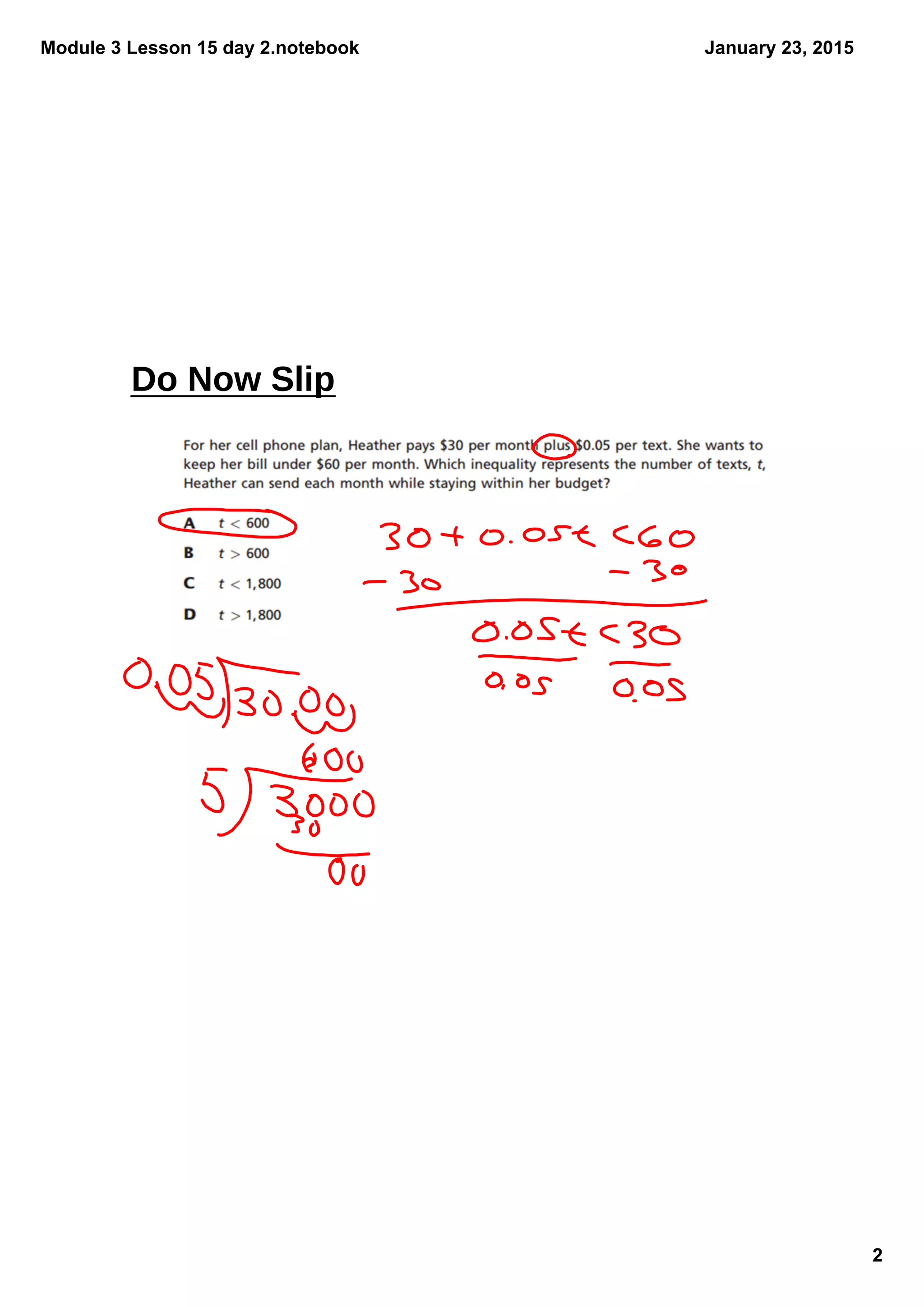 Module 3 lesson 15 day 2 | PDF