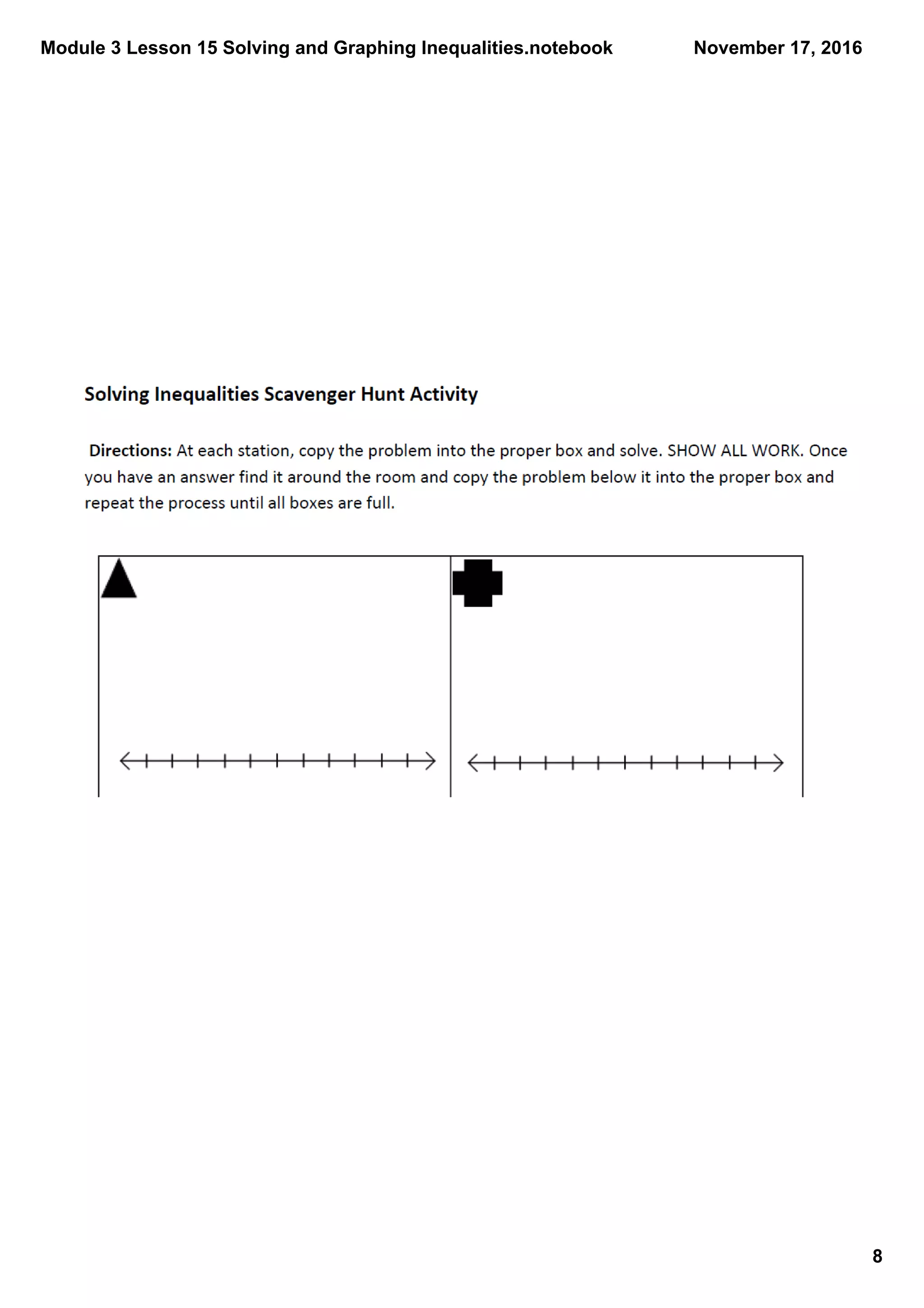 Module 3 lesson 15 solving and graphing inequalities | PDF