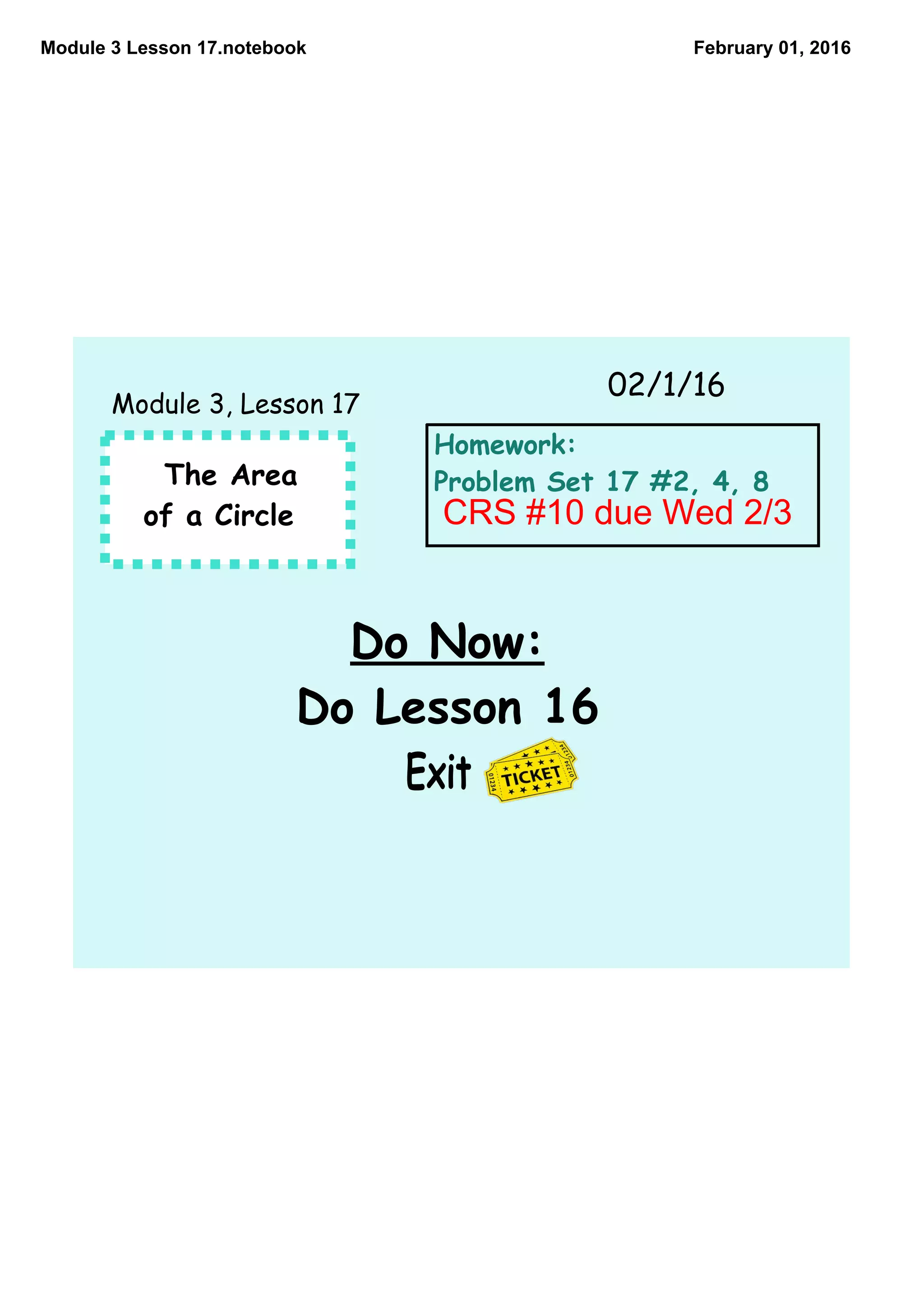 Module 3 lesson 17 | PDF