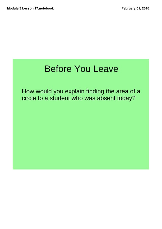 Module 3 lesson 17 | PDF