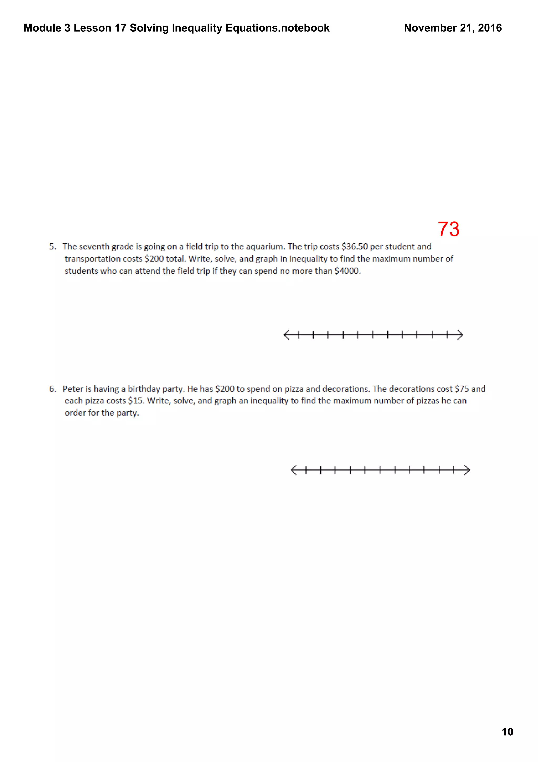 Module 3 lesson 17 solving inequality equations | PDF