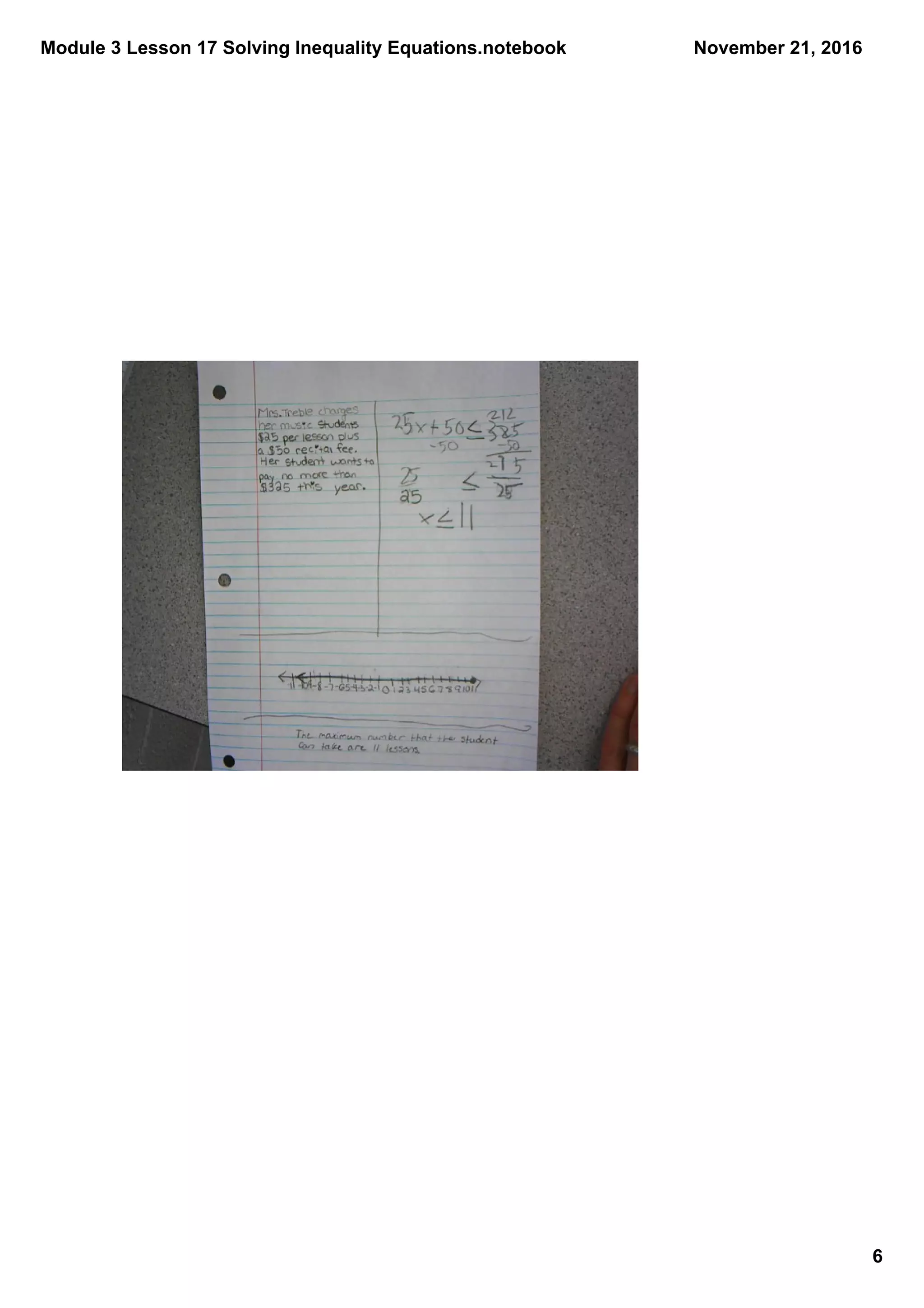 Module 3 lesson 17 solving inequality equations | PDF