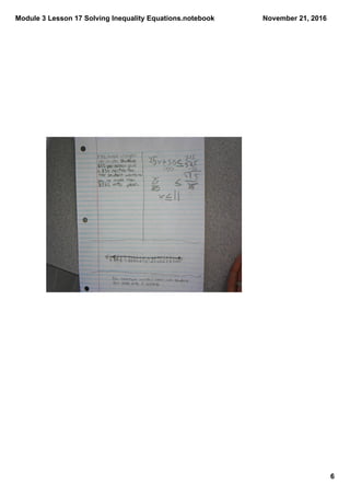 Module 3 lesson 17 solving inequality equations | PDF | Homework and ...