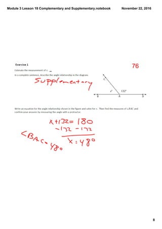 Module 3 lesson 18 complementary and supplementary | PDF