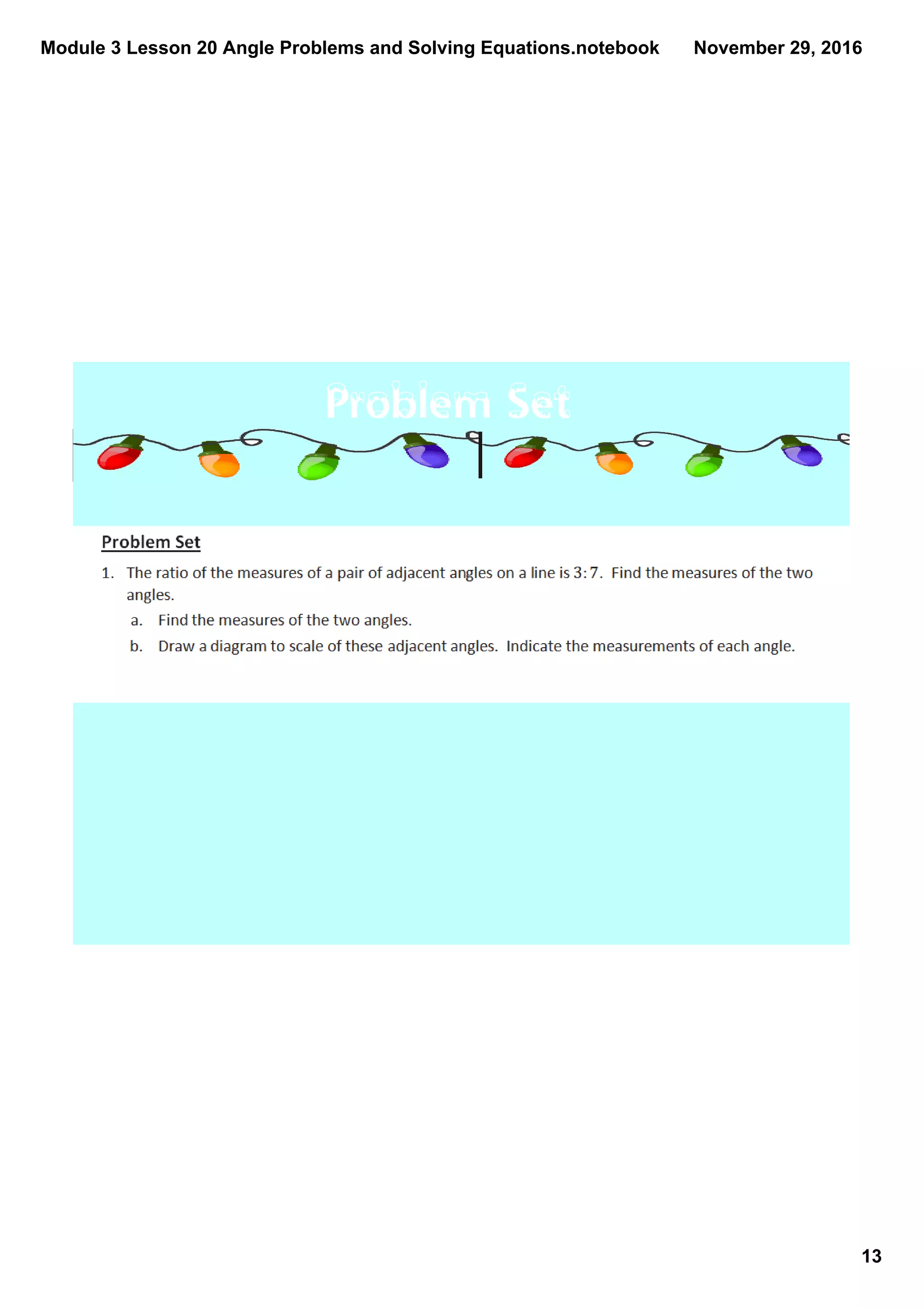 Module 3 lesson 20 angle problems and solving equations | PDF