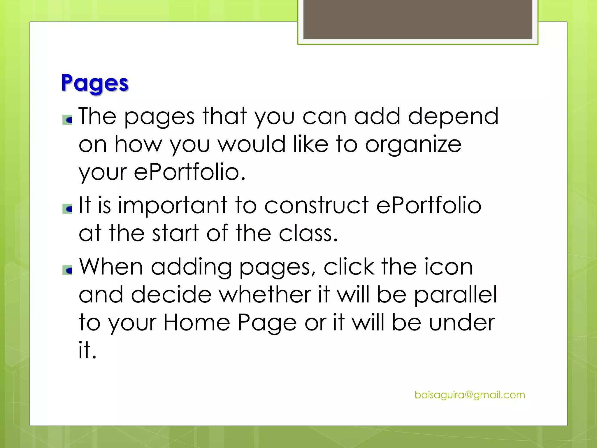 Creating ePortfolio as a Technology Tool | PDF